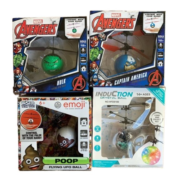 Marvel | Toys | Bundle 4 Flying Ufo Ball Avengers Poop Emoji | Poshmark